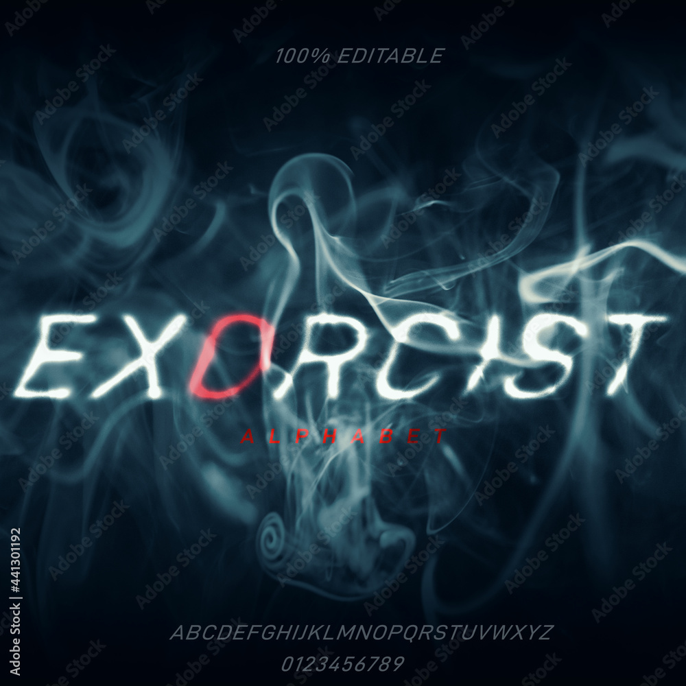 Horror scary movie alphabet font. Typography Smokey design for ...
