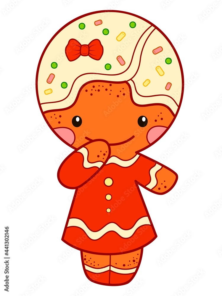 Christmas cartoons clip art . Gingerbread man clipart vector ...