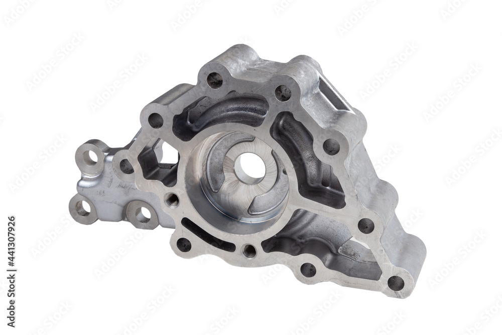 the body of the oil pump of the diesel engine of the truck, isolated on ...