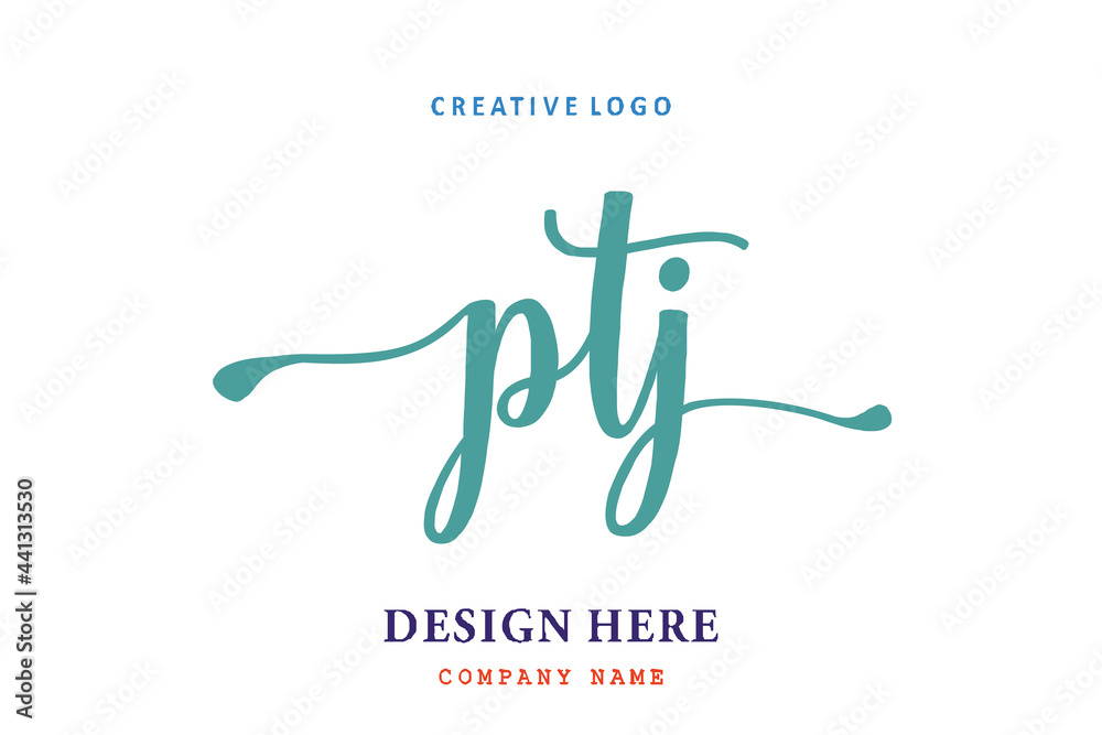 PTJ lettering logo is simple, easy to understand and authoritative ...