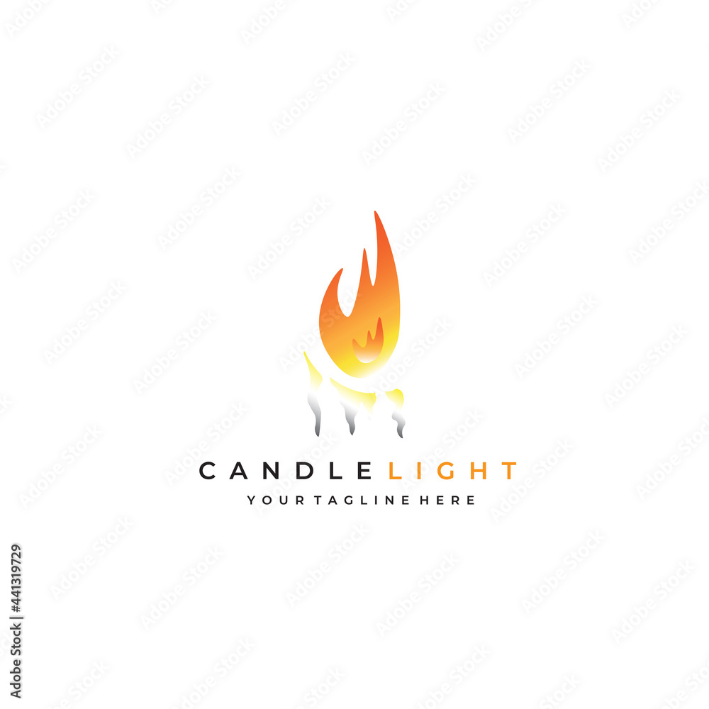 candlelight logo line art vector illustration design creative nature ...