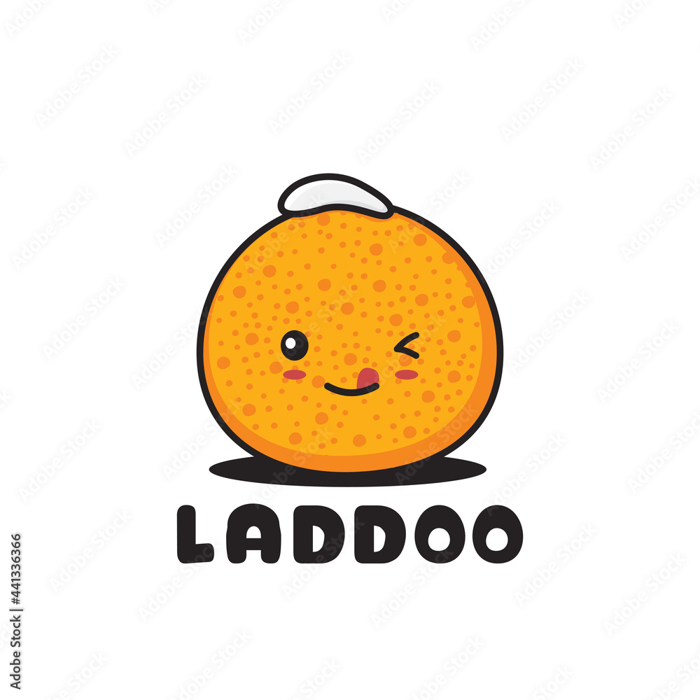 cute laddo food. vector cartoon illustration Stock Vector | Adobe Stock