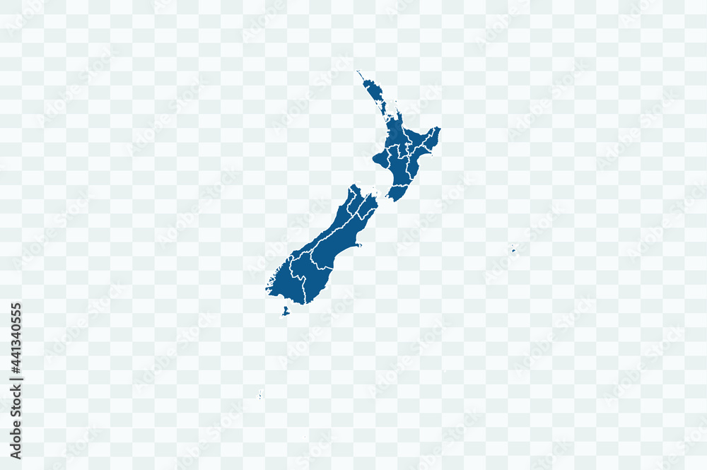 New Zealand map blue Color on Backgound png Stock Vector | Adobe Stock