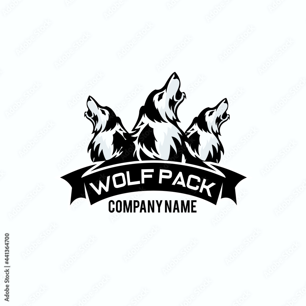 wolf pack logo exclusive design inspiration Stock Vector | Adobe Stock