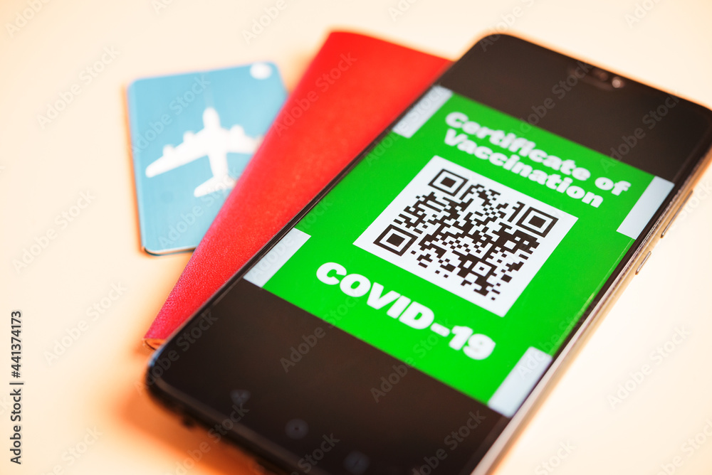 Electronic certificate of vaccination covid 19,qr code confirming the ...