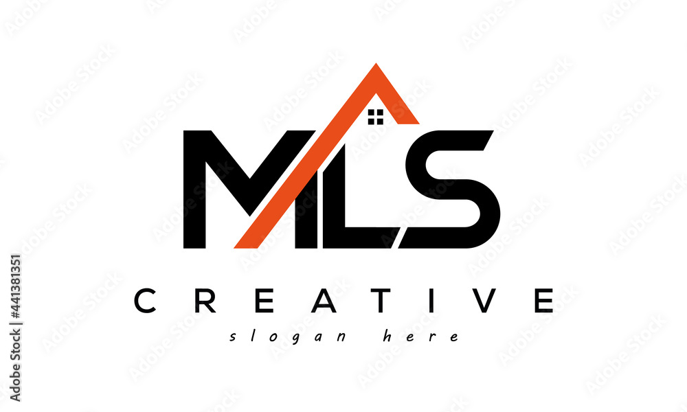 Vecteur Stock initial MLS letters real estate construction logo vector ...