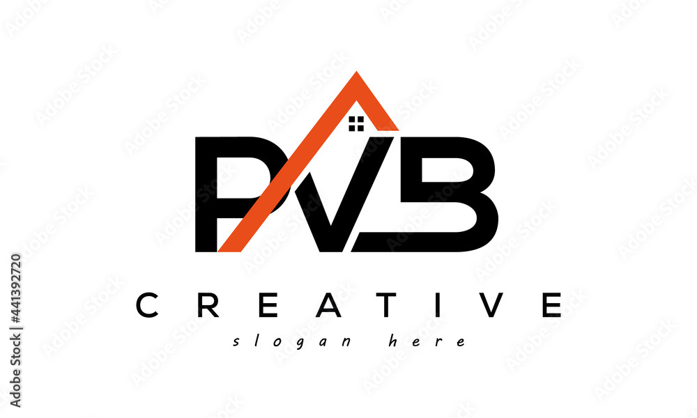 initial PVB letters real estate construction logo vector Stock Vector ...