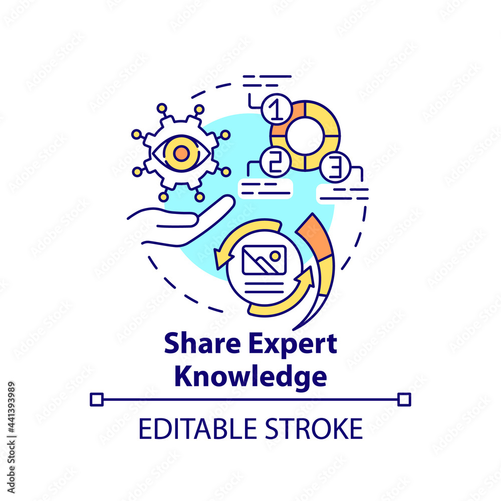 Share expert knowledge concept icon. Viral content method abstract idea ...