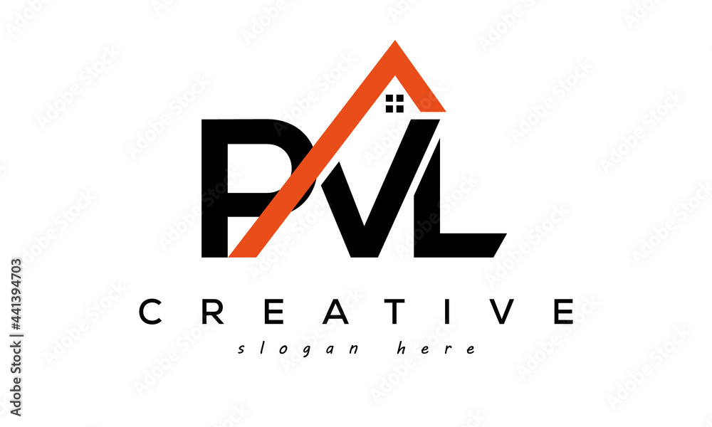initial PVL letters real estate construction logo vector Stock Vector ...