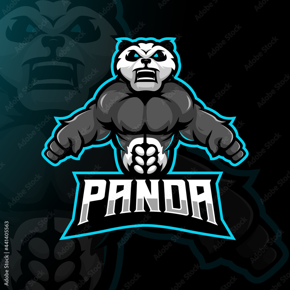 Panda mascot logo design vector with modern illustration concept style ...