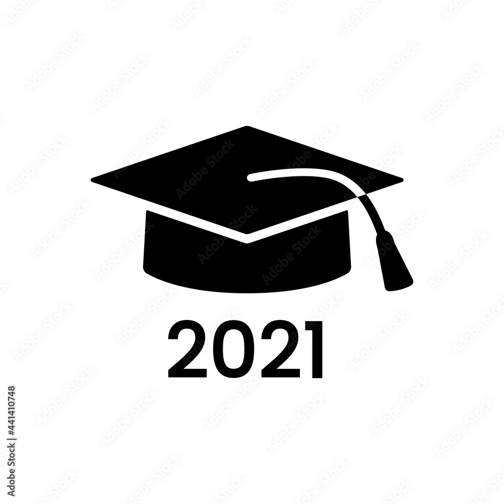 School hat vector line icon. University graduate student outline cap ...