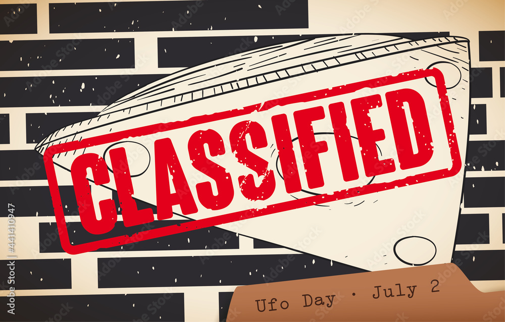 Classified File with Censored Information and Black Triangles Drawing ...