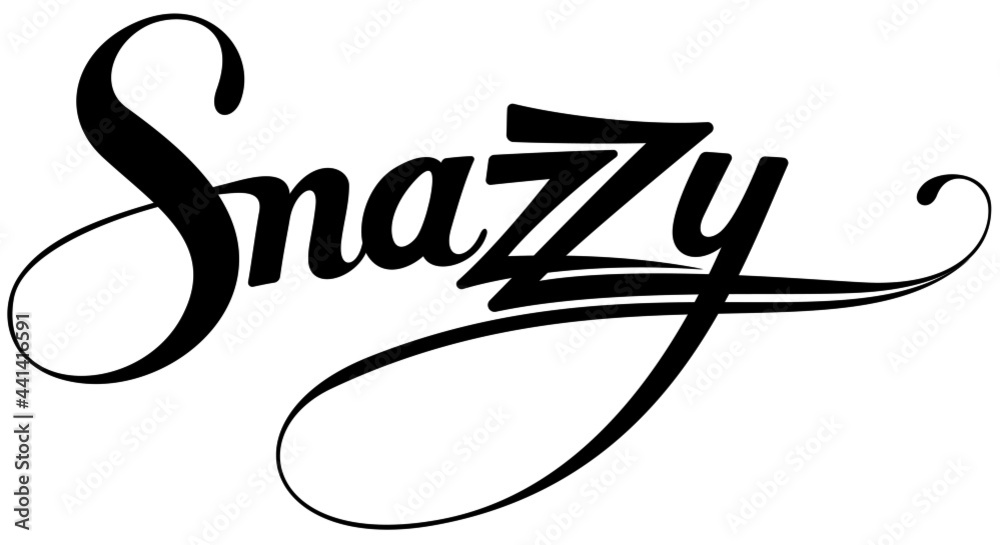 Snazzy - custom calligraphy text Stock Vector | Adobe Stock