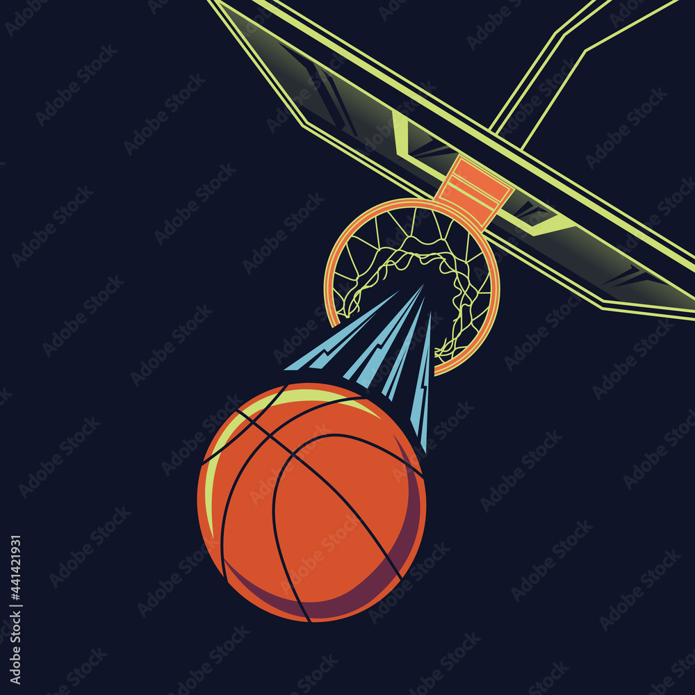 Basketball championship poster cartoon vector illustration Stock Vector ...