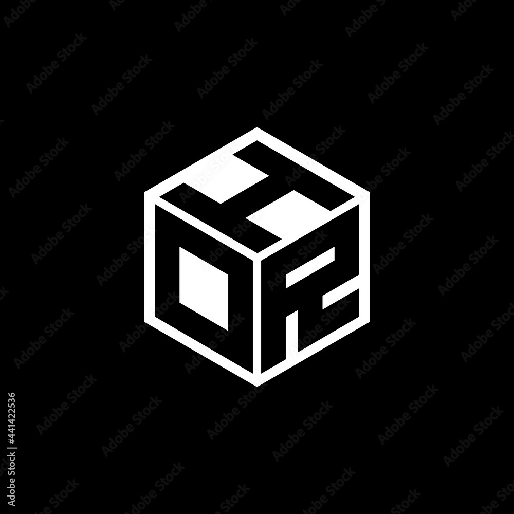 DRH letter logo design with black background in illustrator, vector ...