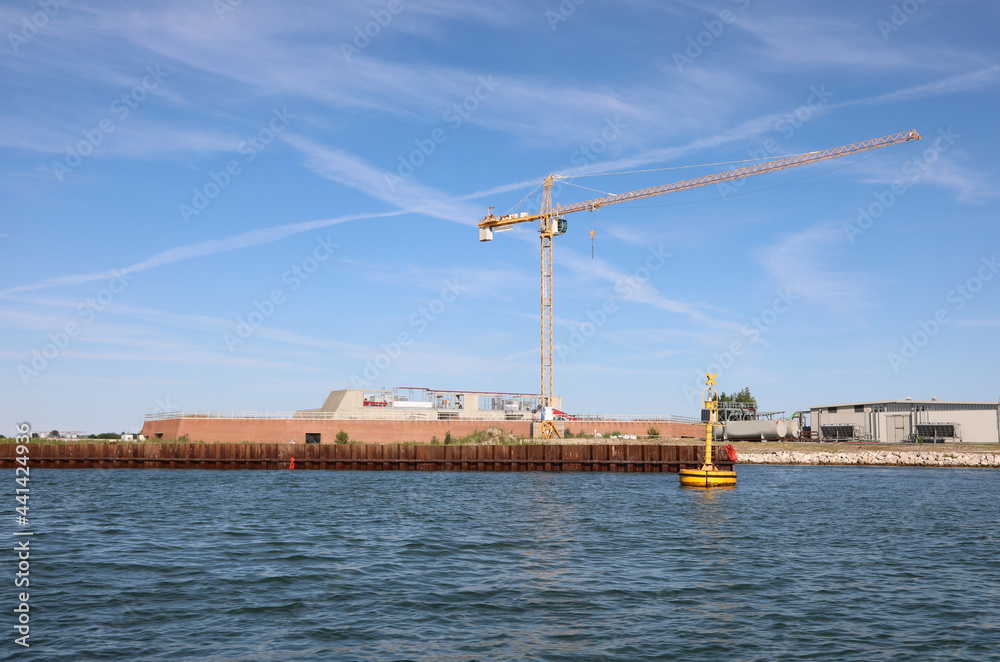 construction site for the construction of a mobile dam called the Mose ...