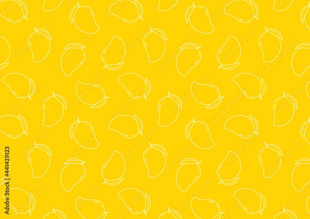 Mango pattern wallpaper. Mango symbol vector. Stock Vector | Adobe Stock