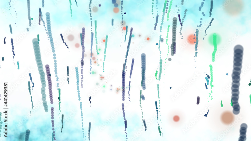 Abstract billions of human microbiome and bacteria inside the intestine ...