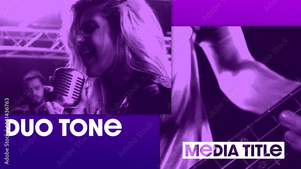 Duo Tone Media Title Stock Template | Adobe Stock