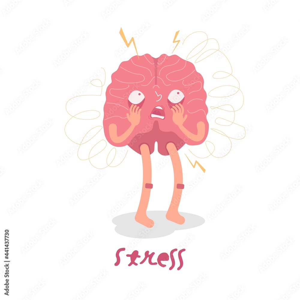 Stress character. Medical pictogram. Stressful emotion sign. Stock ...
