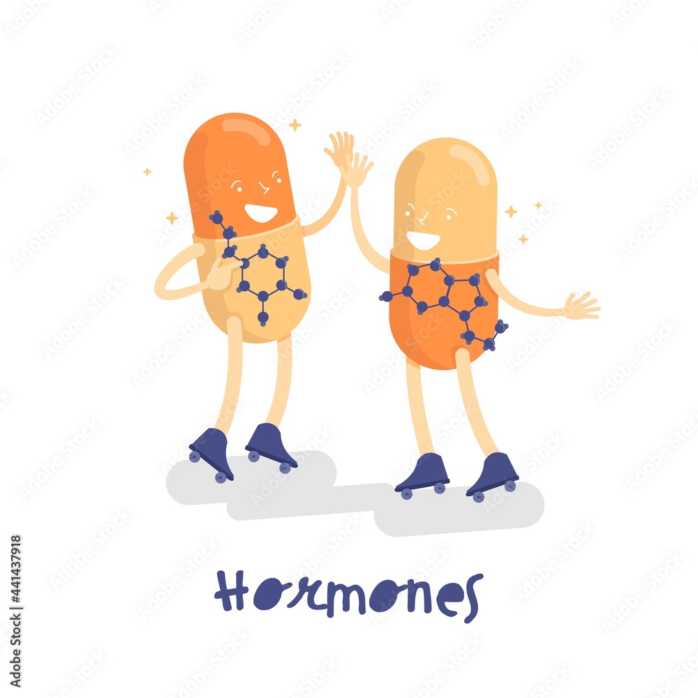 Hormones character icon. Medical pictogram. Hormonal factor sign ...