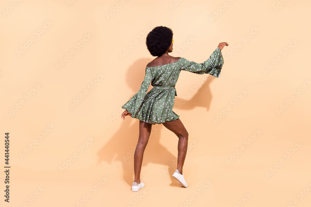 Back view full body photo of young african girl incognito anonymous ...