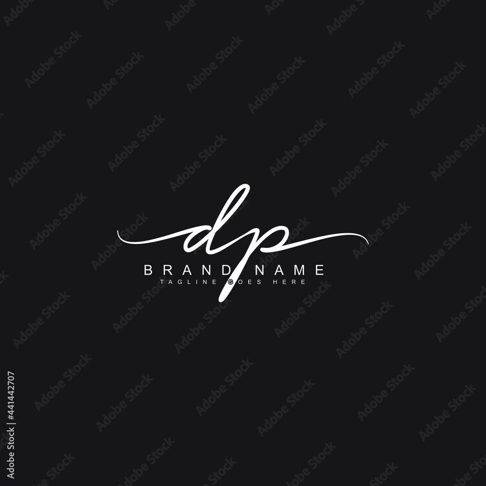 Initial Letter DP Logo - Handwritten Signature Logo Stock Vector ...