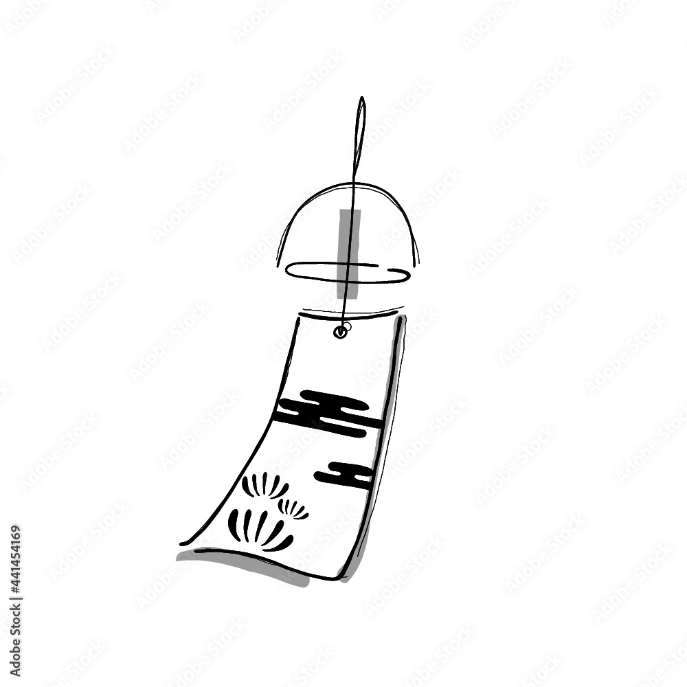 hand drawn illustration of a wind charm in simple icon drawing Stock ...