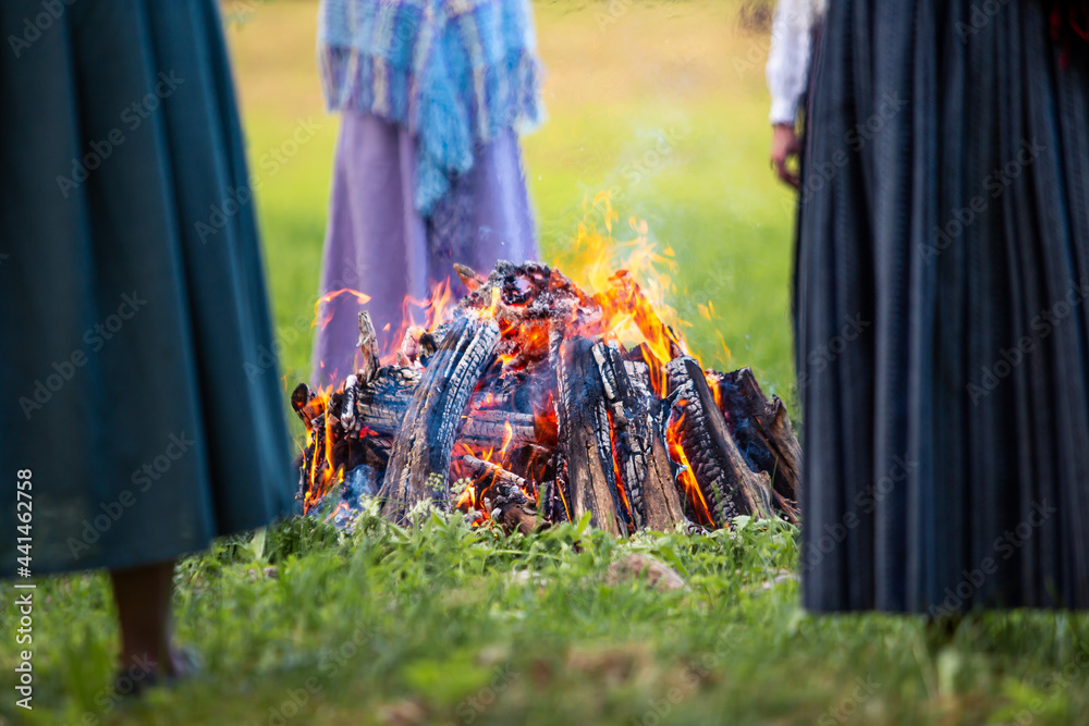 The celebration of the pagan Slavic holiday of Ivan Kupala Day or ...