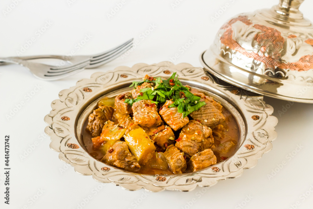 The Sacrifice Festival Food From Turkish Cuisine is Tas Kebabi stew ...