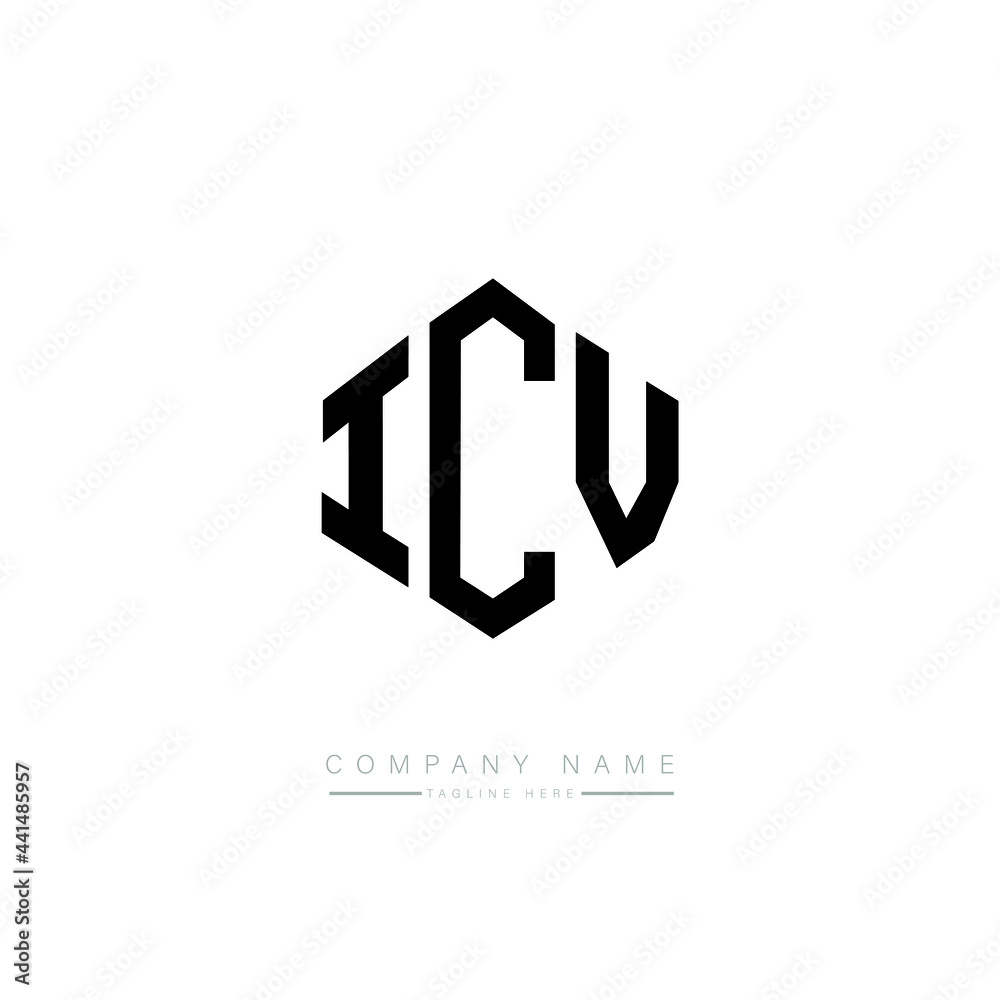 ICV letter logo design with polygon shape. ICV polygon logo monogram ...