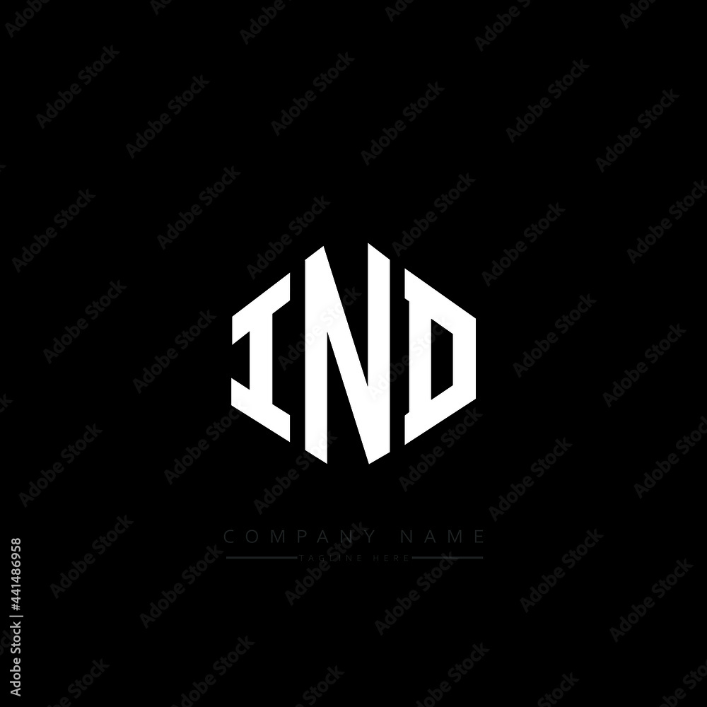 IND letter logo design with polygon shape. IND polygon logo monogram ...