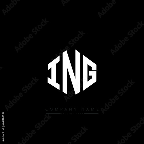 ING letter logo design with polygon shape. ING polygon logo monogram ...