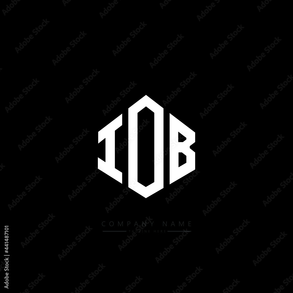 IOB letter logo design with polygon shape. IOB polygon logo monogram ...