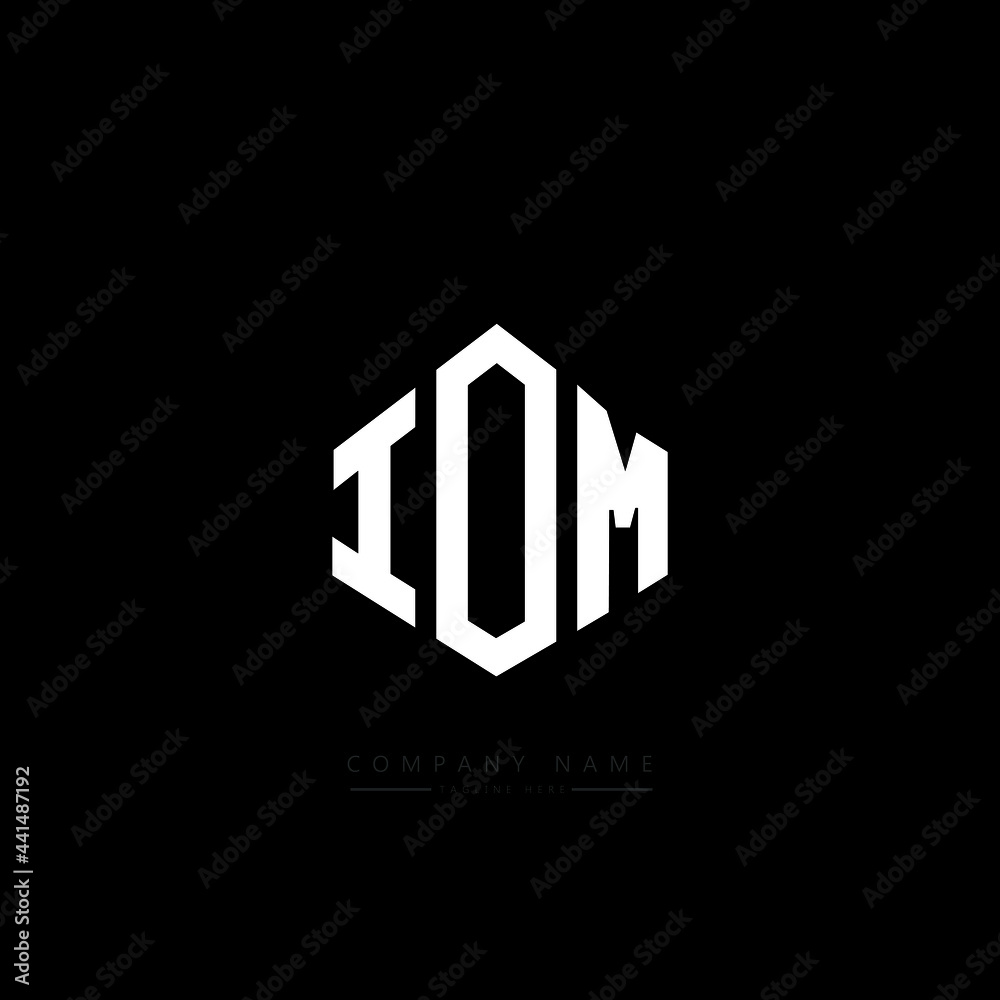 IOM letter logo design with polygon shape. IOM polygon logo monogram ...
