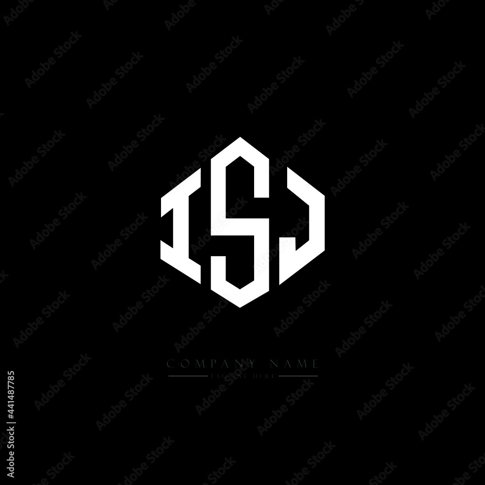 ISJ letter logo design with polygon shape. ISJ polygon logo monogram ...