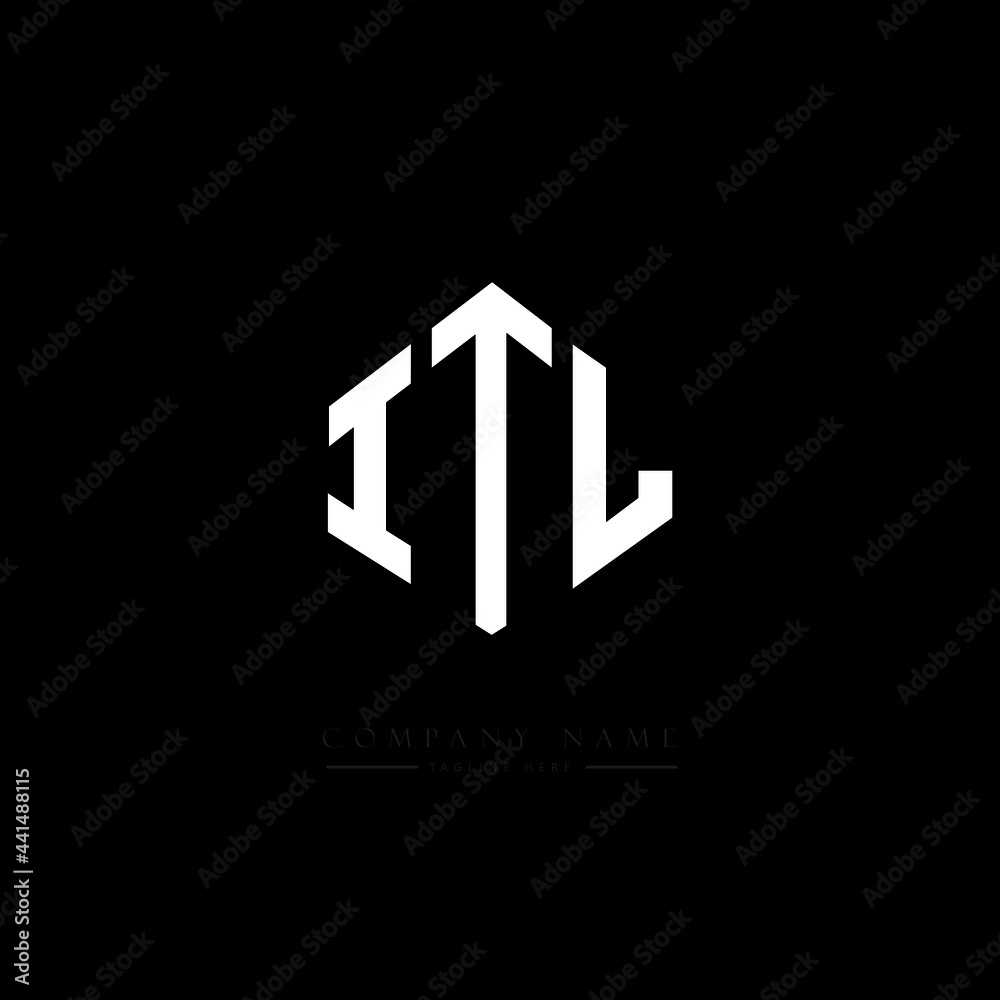 ITL letter logo design with polygon shape. ITL polygon logo monogram ...