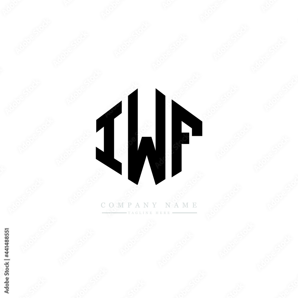 IWF letter logo design with polygon shape. IWF polygon logo monogram ...