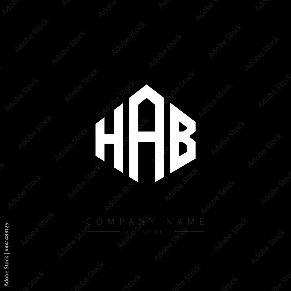HAB letter logo design with polygon shape. HAB polygon logo monogram ...