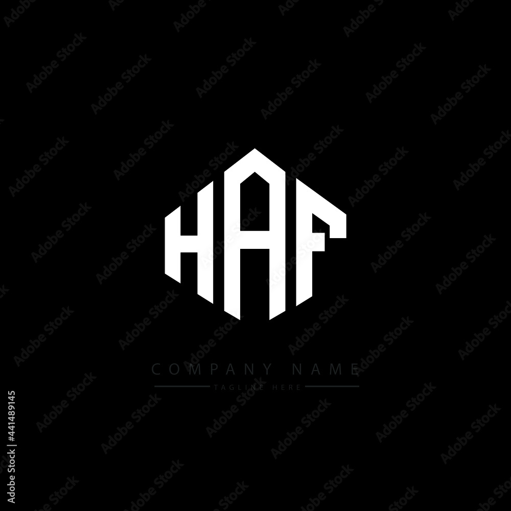 HAF letter logo design with polygon shape. HAF polygon logo monogram ...