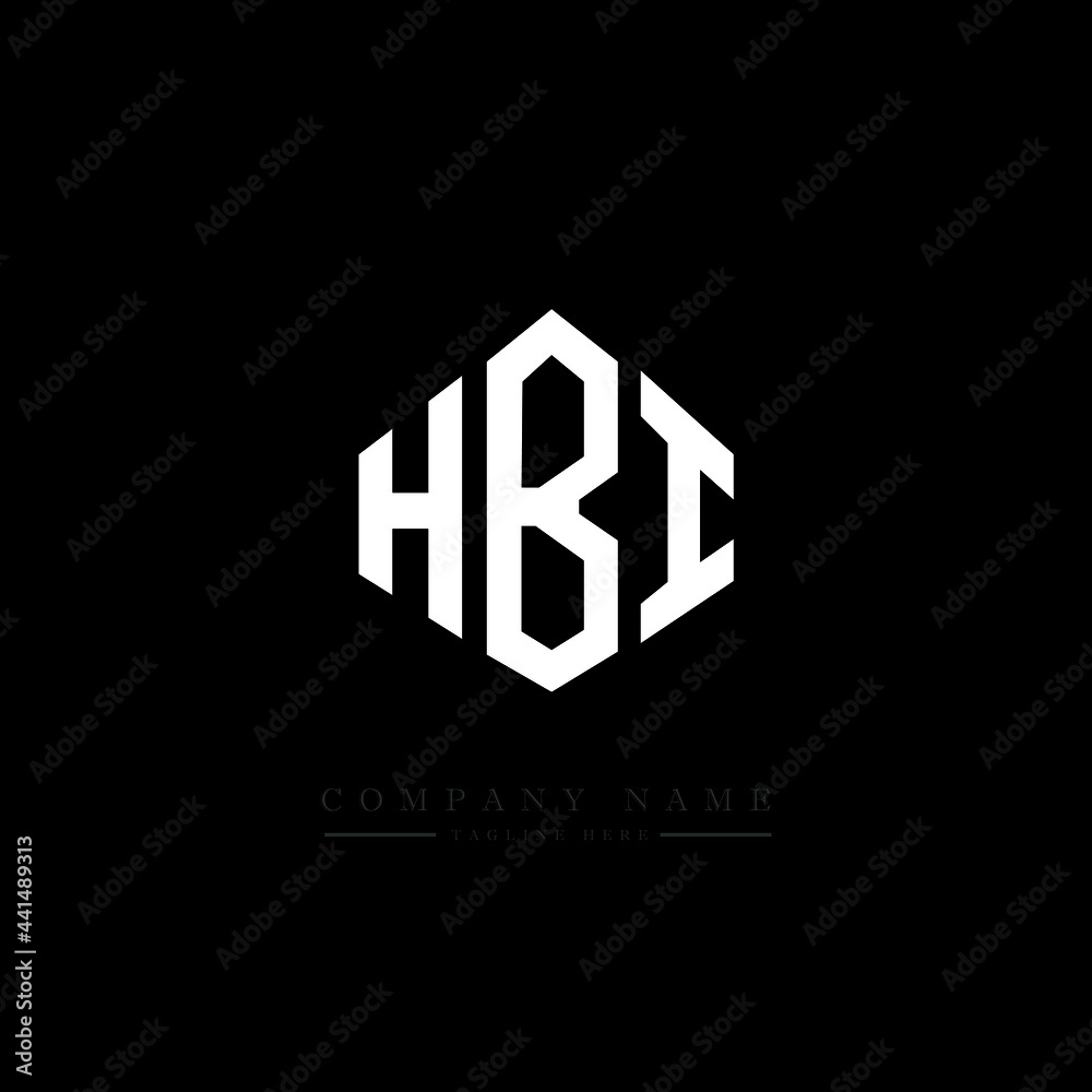 HBI letter logo design with polygon shape. HBI polygon logo monogram ...