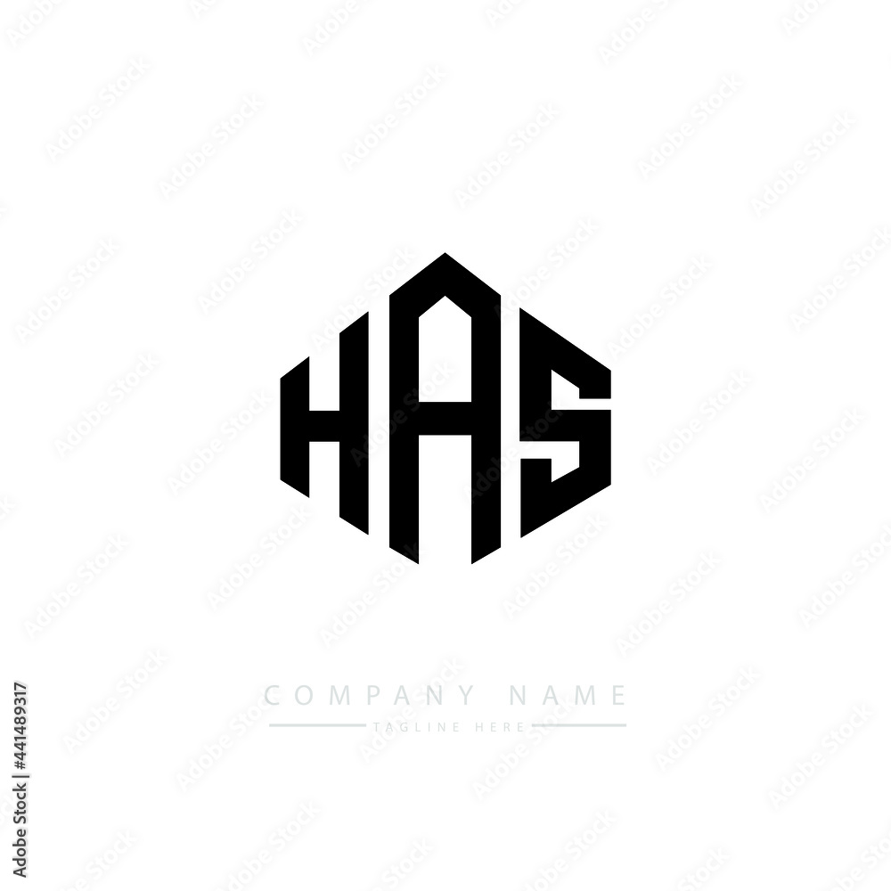 HAS letter logo design with polygon shape. HAS polygon logo monogram ...