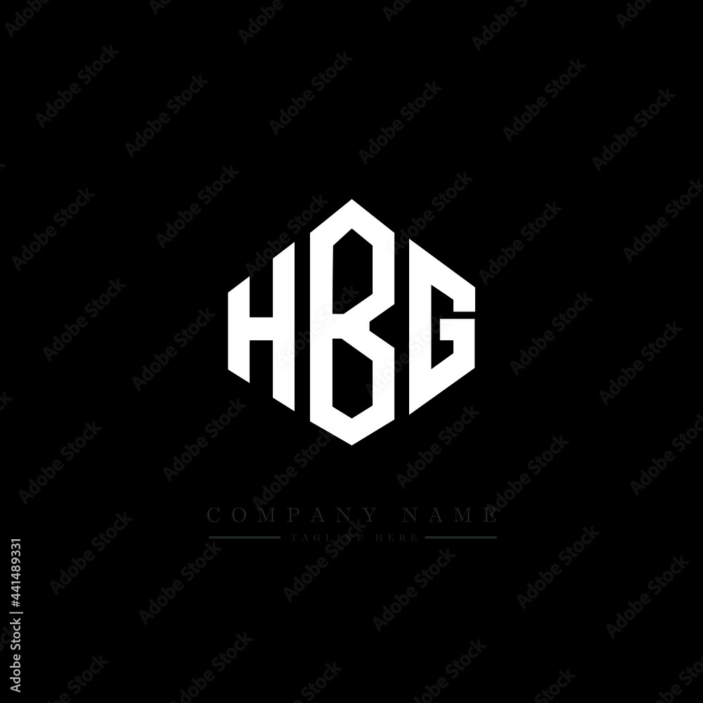 HBG letter logo design with polygon shape. HBG polygon logo monogram ...