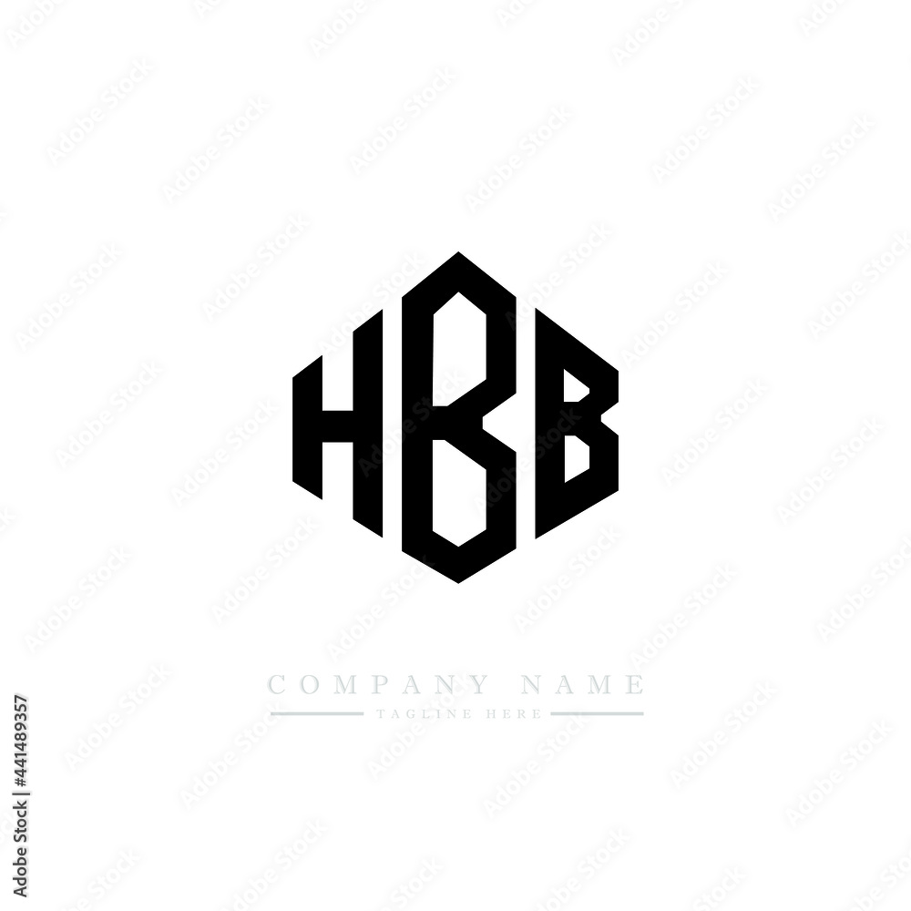 HBB letter logo design with polygon shape. HBB polygon logo monogram ...