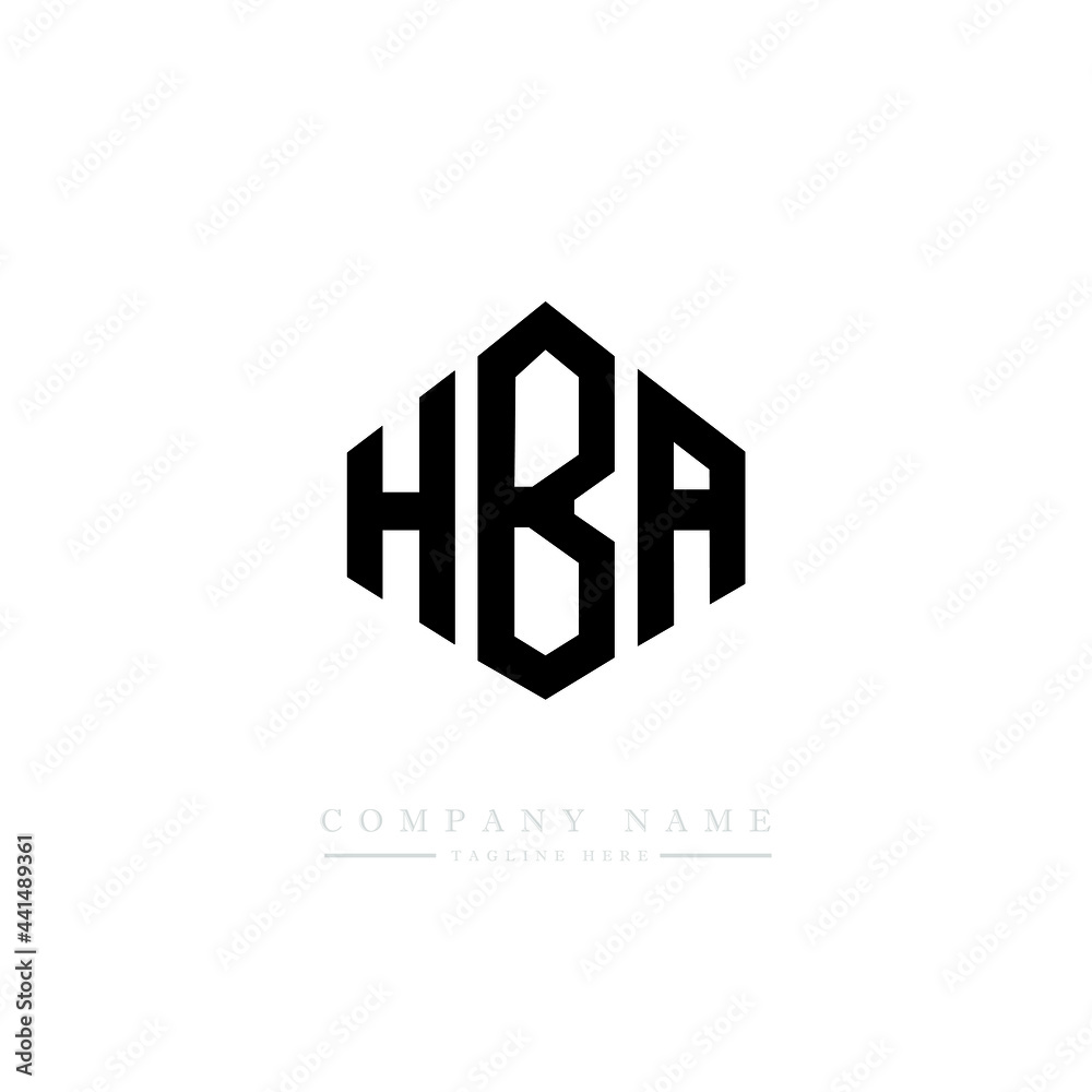HBA letter logo design with polygon shape. HBA polygon logo monogram ...