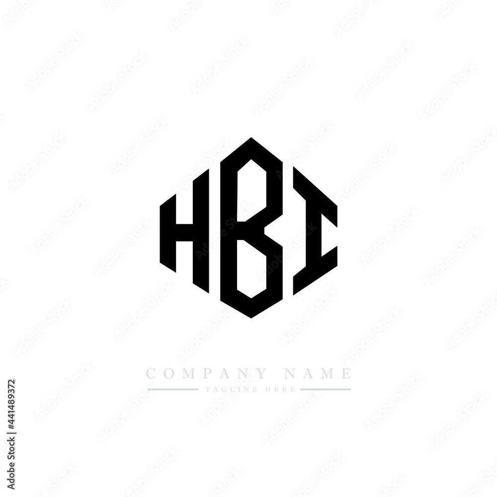 HBI letter logo design with polygon shape. HBI polygon logo monogram ...
