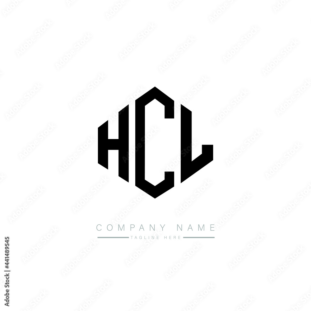 HCL letter logo design with polygon shape. HCL polygon logo monogram ...