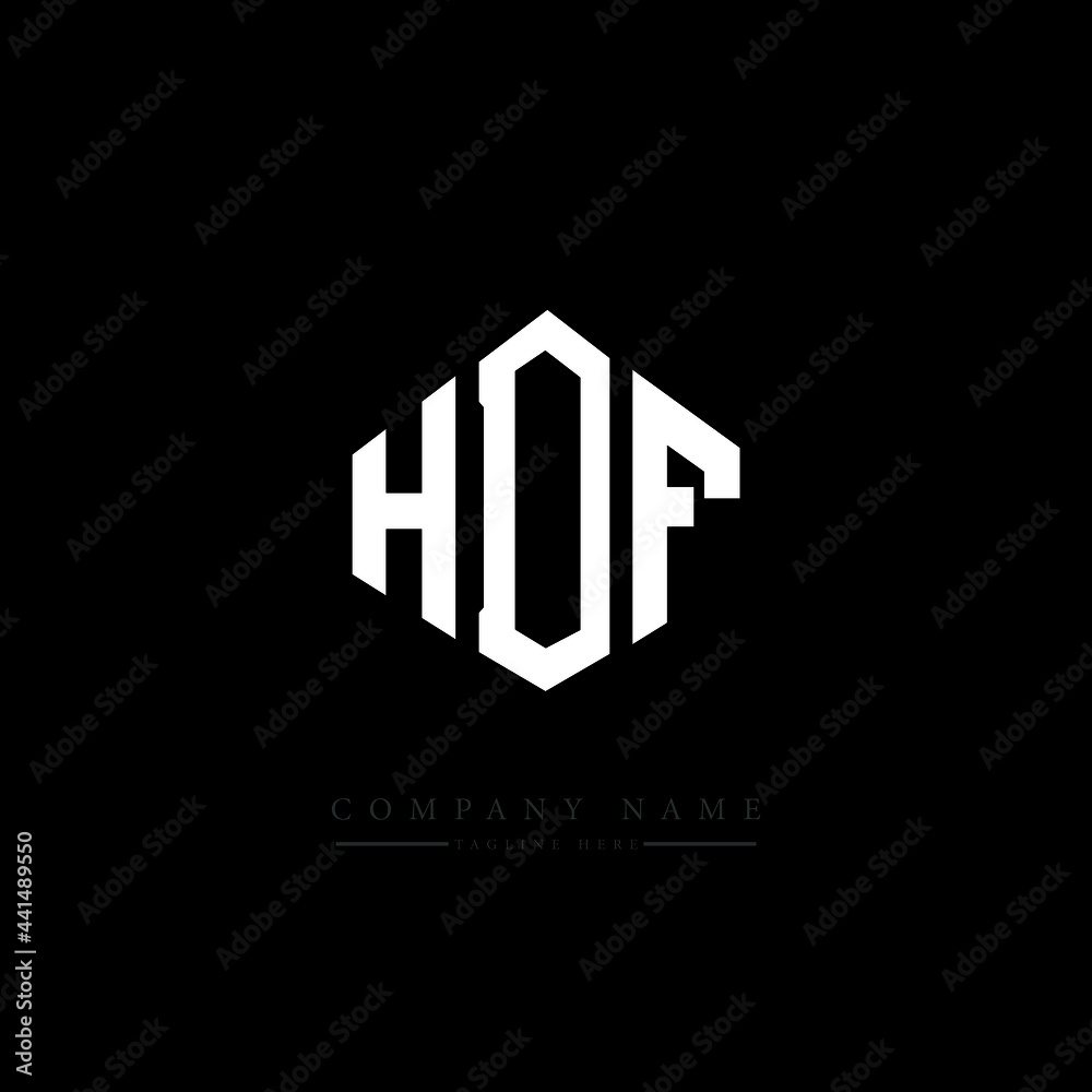 HDF letter logo design with polygon shape. HDF polygon logo monogram ...