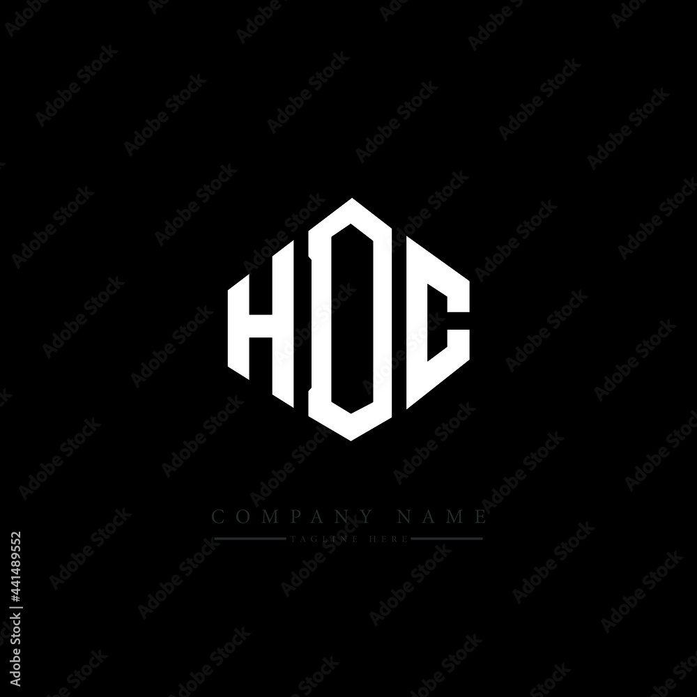HDC letter logo design with polygon shape. HDC polygon logo monogram ...