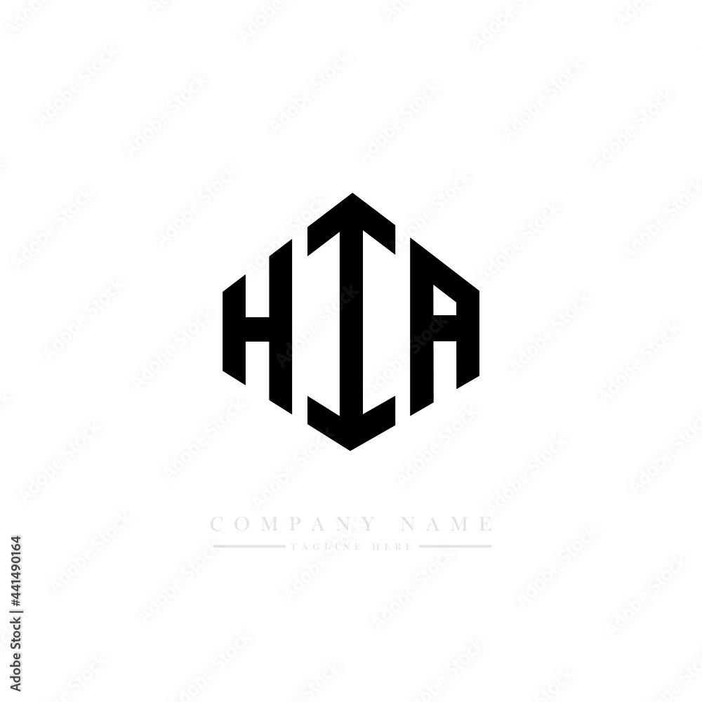 HIA letter logo design with polygon shape. HIA polygon logo monogram ...